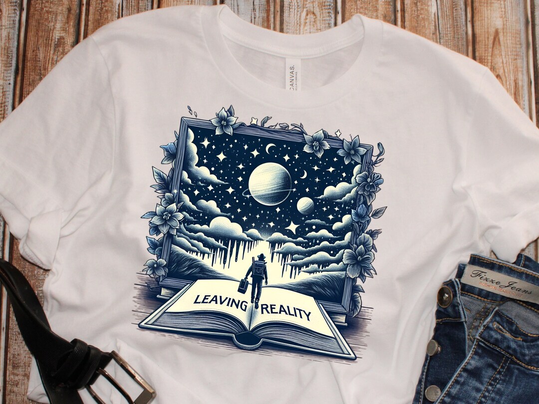 Leaving Reality Entering Fiction PNG, Trendy Vintage Bookish Art Design ...