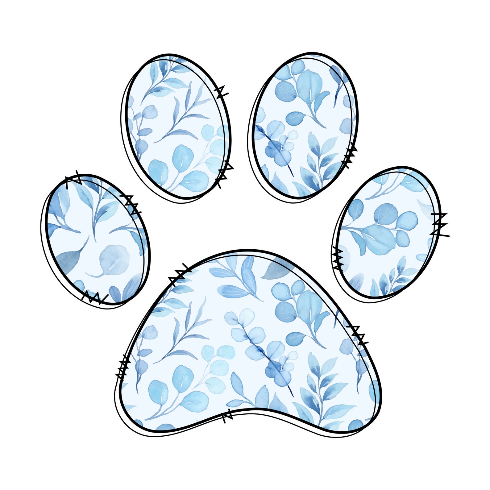 Floral Paw SVG PNG, Dog Paw Print Svg, Cat Paw Print Svg, Digital ...