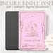 Pink Kindle Insert Minimalist Kindle Printable Aesthetic Kindle Insert ...