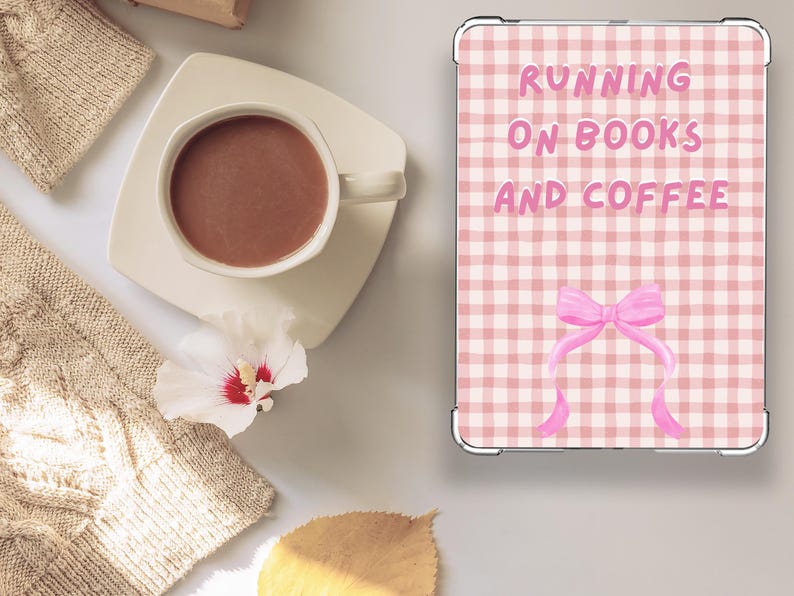 Cute Kindle Cover Insert Printable Cozy Pink Red Gingham Kindle Insert ...