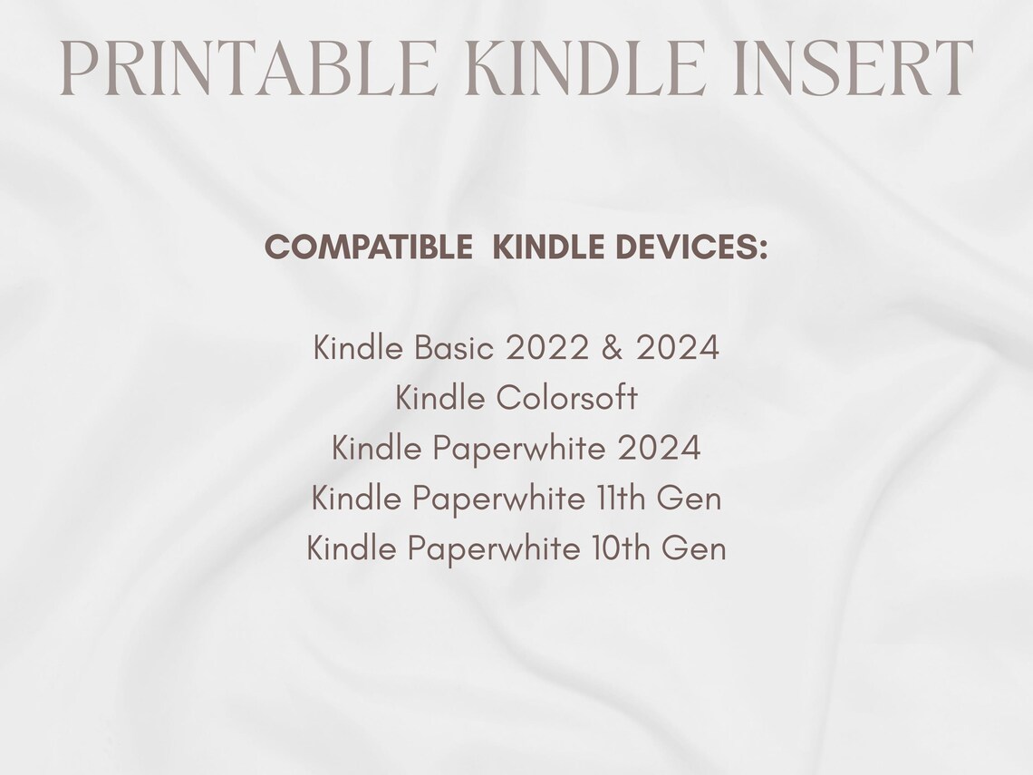 Pink Kindle Insert Minimalist Kindle Printable Aesthetic Kindle Insert ...