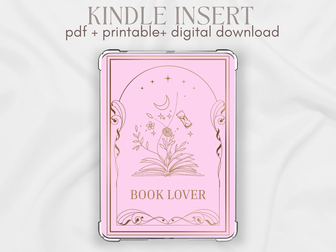 Pink Kindle Insert Minimalist Kindle Printable Aesthetic Kindle Insert ...