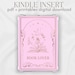 Pink Kindle Insert Minimalist Kindle Printable Aesthetic Kindle Insert ...