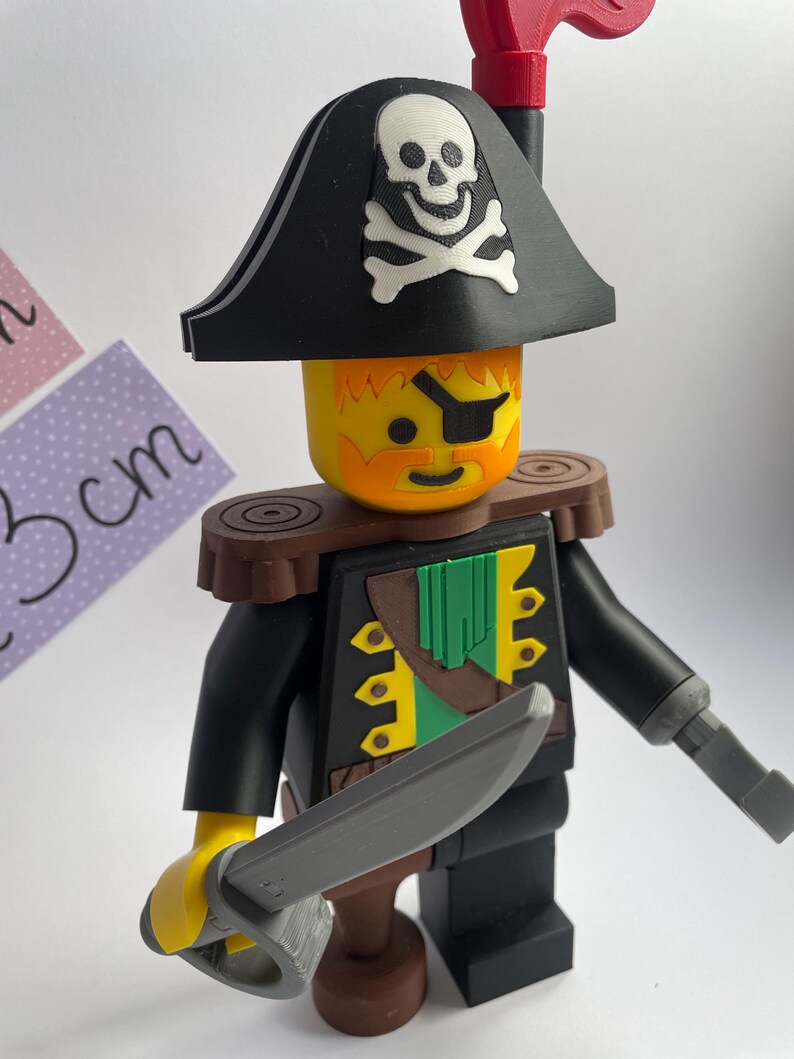 Lego Pirates 3d-printed Lego-inspired Captain Redbeard Figurine 23 Cm ...