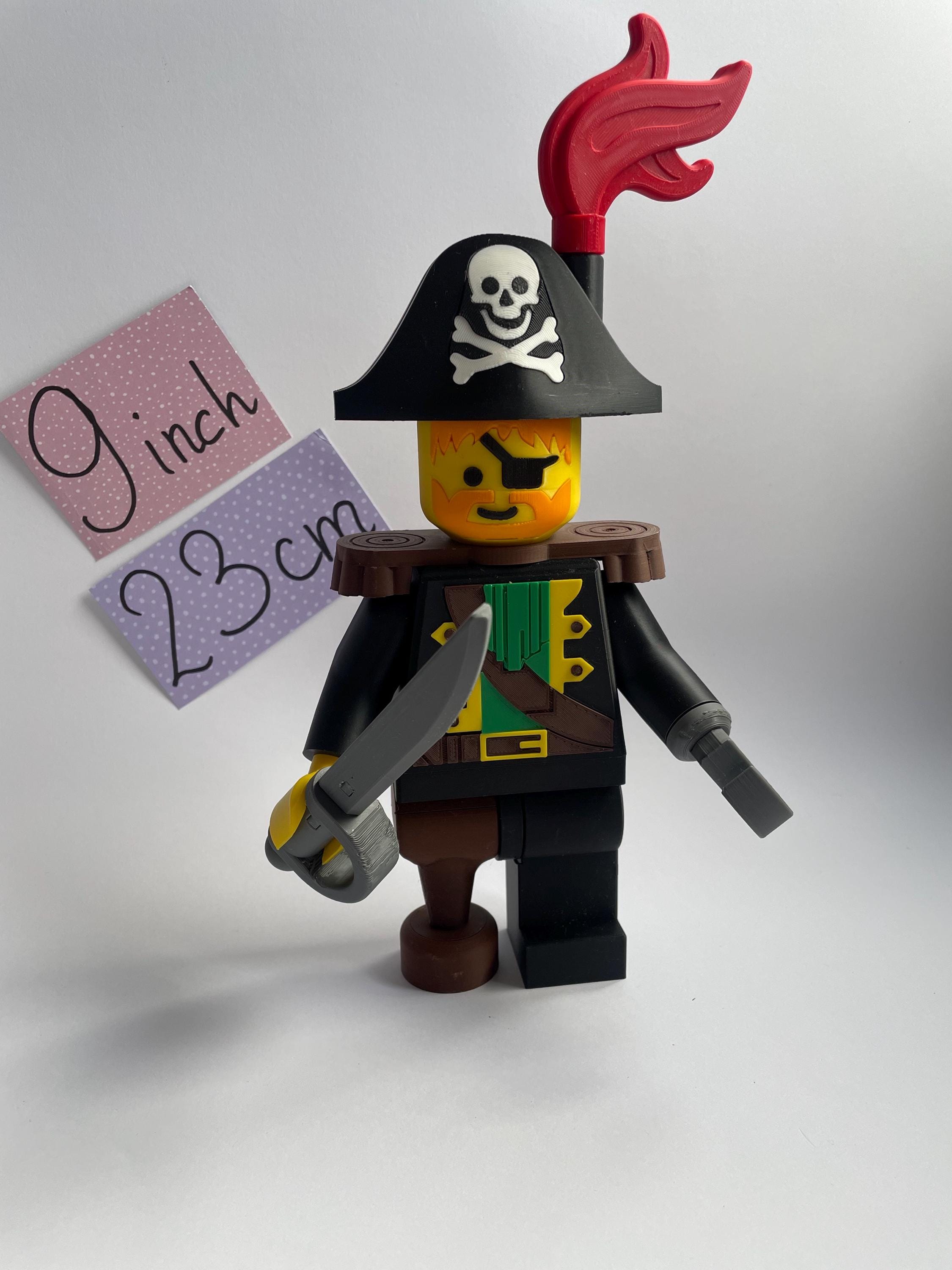 Lego Pirates 3d-printed Lego-inspired Captain Redbeard Figurine 23 Cm ...