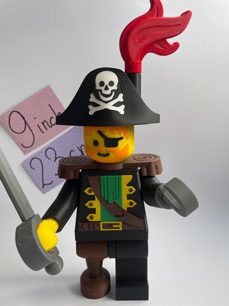 Lego Pirates 3d-printed Lego-inspired Captain Redbeard Figurine 23 Cm ...