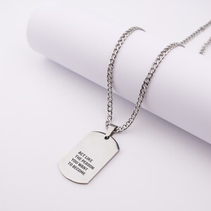 Classic Chain Silver Man Stainless Steel Militar Necklace - Etsy