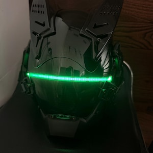 Handmade Cool Cyberpunk Full Face Mask, Luminous Nightclub/bar DJ Rave ...