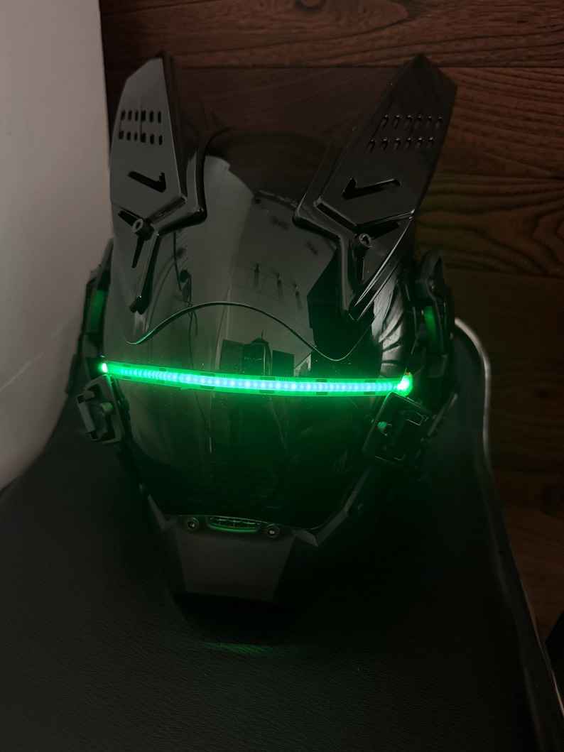 Handmade Cool Cyberpunk Full Face Mask, Luminous Nightclub/bar DJ Rave ...