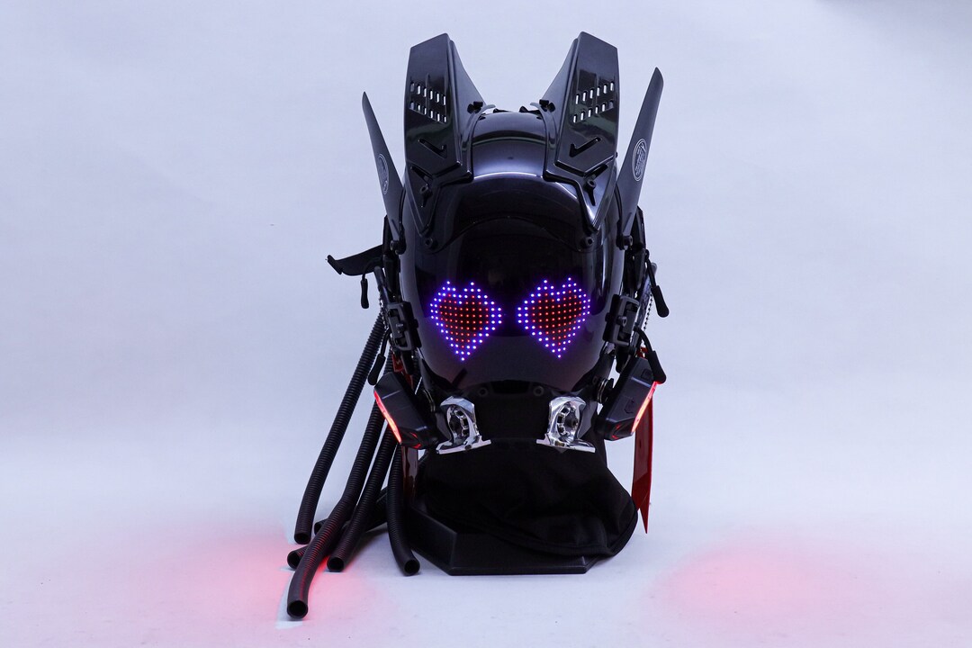 Bluetooth Futuristic Cyberpunk Mask With Pendant, Luminous Cyber Punk ...