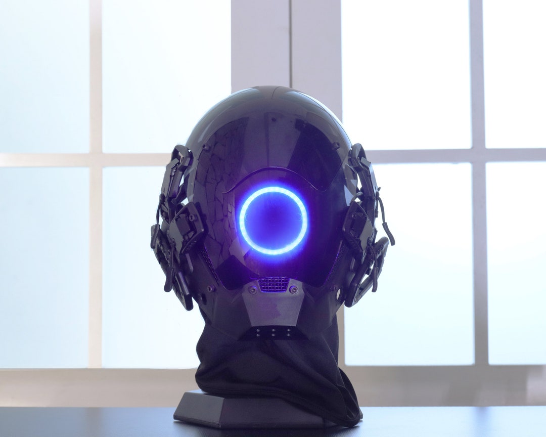 Custom Glowing Cyberpunk Mask, Rave Cyberpunk Helmet , Halloween ...
