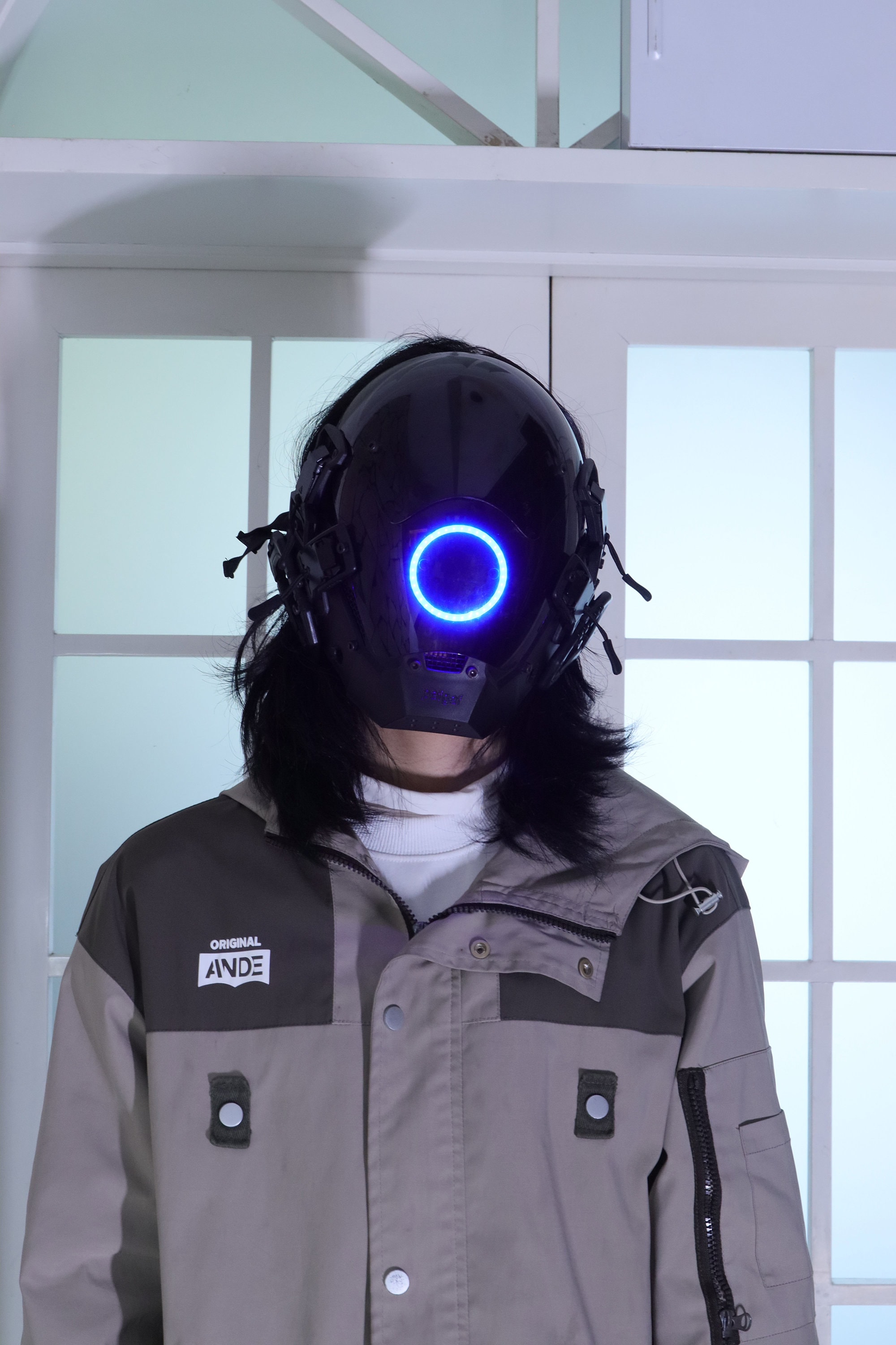 Custom Glowing Cyberpunk Mask, Rave Cyberpunk Helmet , Halloween ...