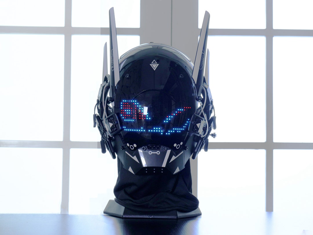 Handmade Bluetooth Rave Mask, Glowing Cyberpunk Helmet With Custom ...