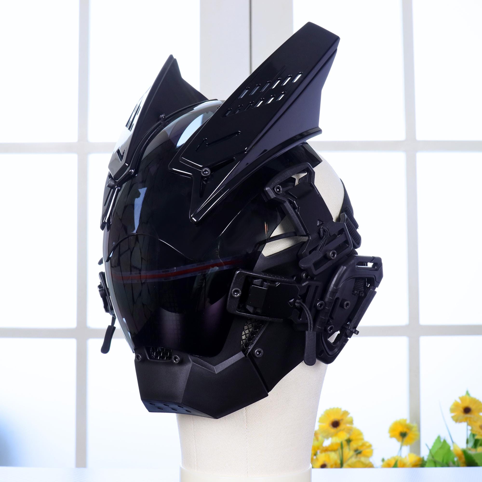 Handmade Cool Cyberpunk Full Face Mask, Luminous Nightclub/bar DJ Rave ...