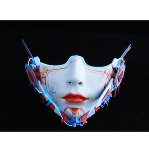 Self-design Luminous Cyberpunk Half-face Mask,mechanical Mask With ...