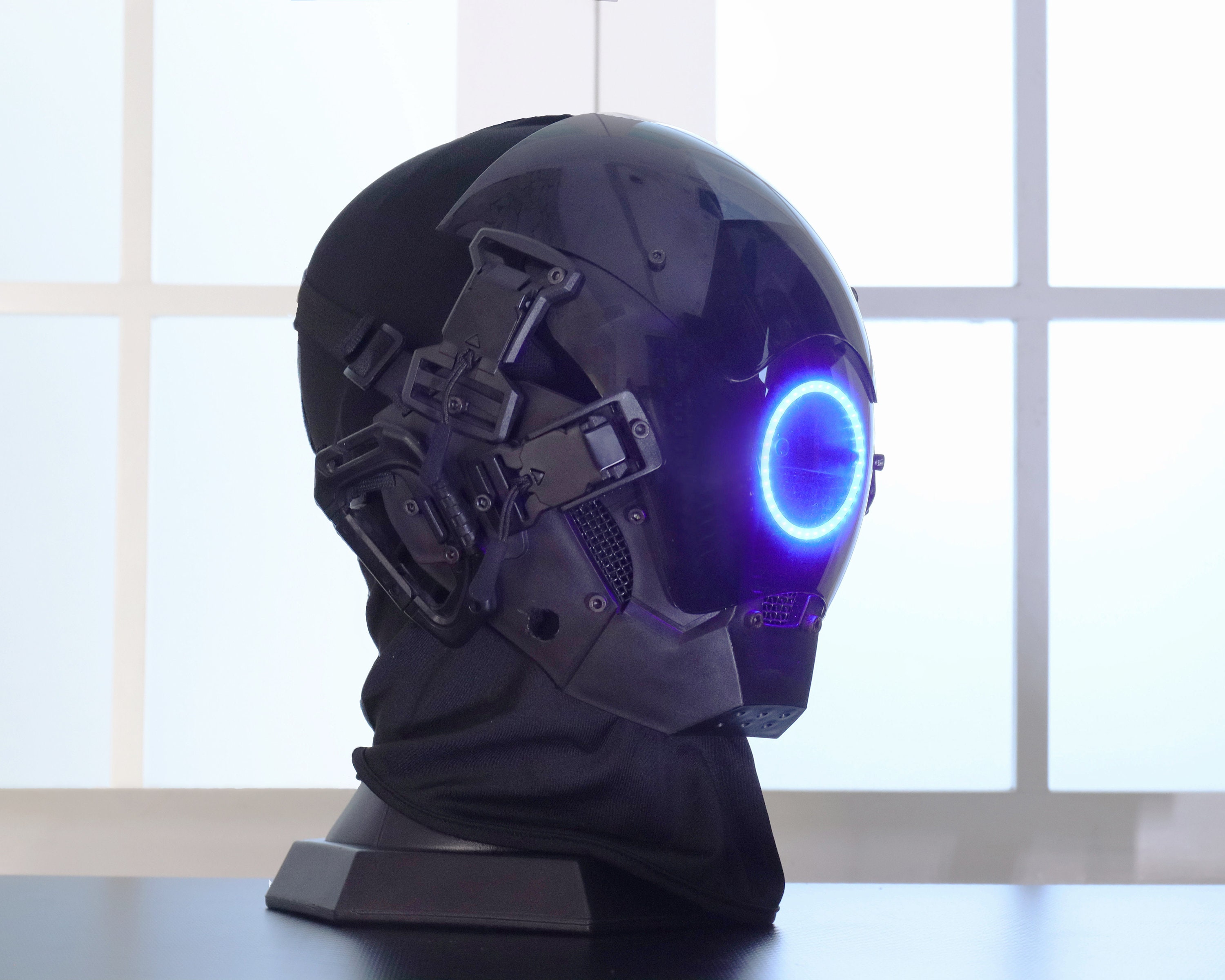 Custom Glowing Cyberpunk Mask, Rave Cyberpunk Helmet , Halloween ...