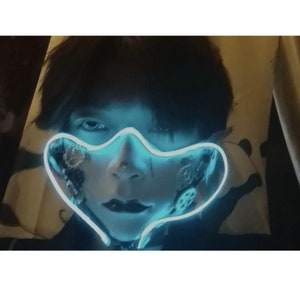 Self-design Luminous Cyberpunk Half-face Mask, Futuristic Mask With ...