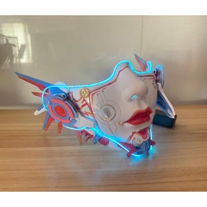 Self-design Luminous Cyberpunk Half-face Mask,mechanical Mask With ...