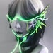 Self-design Green Light Cyberpunk Half-face Mask, Super Cool Glowing ...