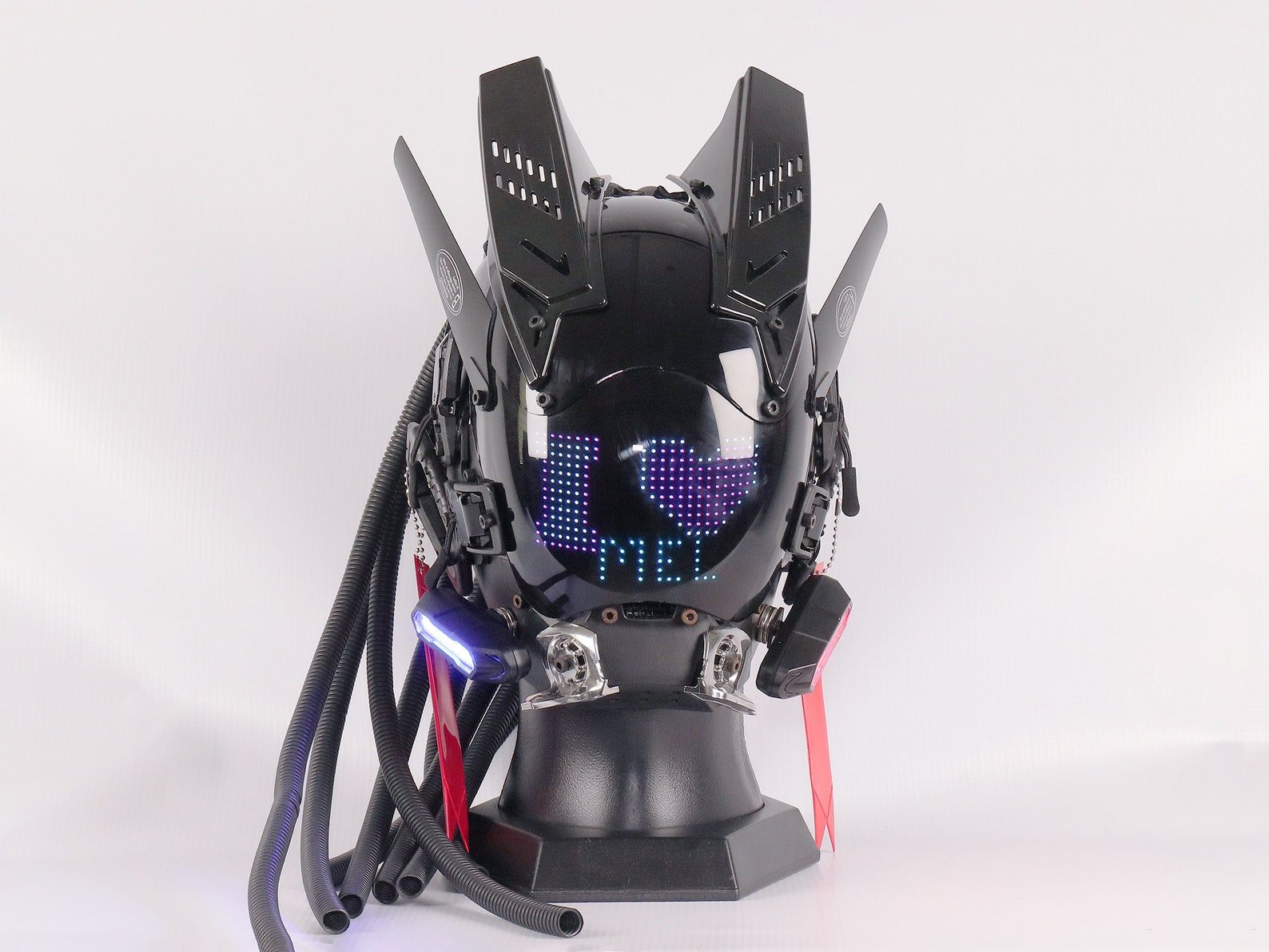 Bluetooth Futuristic Cyberpunk Mask With Pendant, Luminous Cyber Punk ...