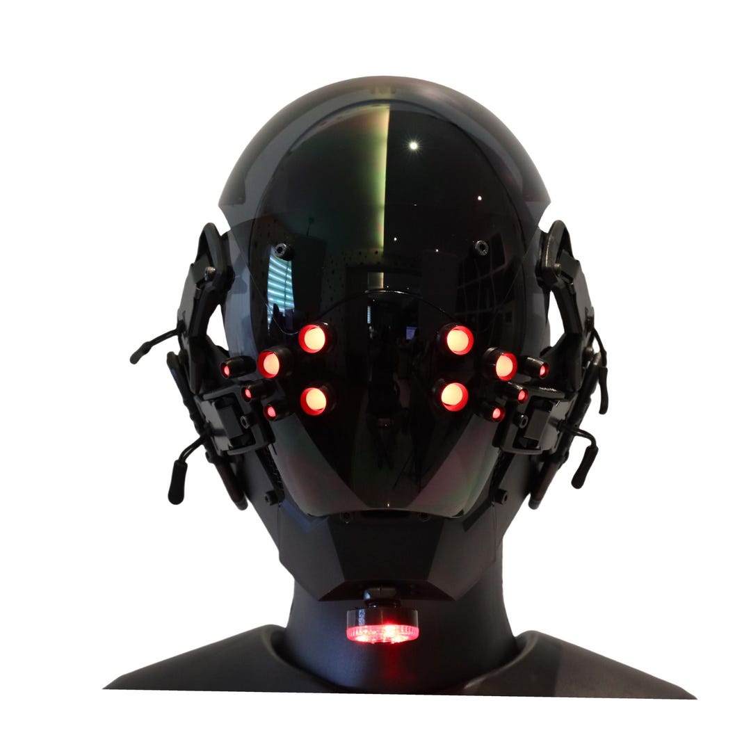 Self-design Glowing Cyberpunk Mask, Futuristic Mask With Lights ...