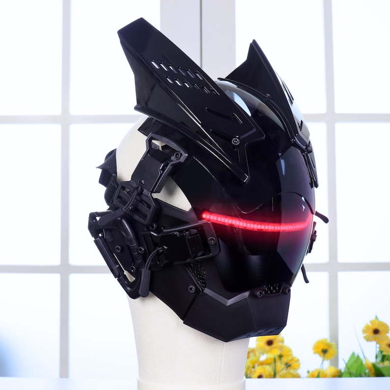 Handmade Cool Cyberpunk Full Face Mask, Luminous Nightclub/bar DJ Rave ...
