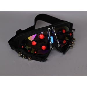 Self-design Cyberpunk Goggles With Lights, Glowing DJ Music Festival ...