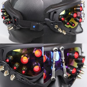 Self-design Cyberpunk Goggles With Lights, Glowing DJ Music Festival ...
