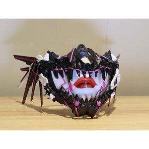 Self-design Glowing Animal Skull Cyberpunk Mask, Luminous Half-face ...