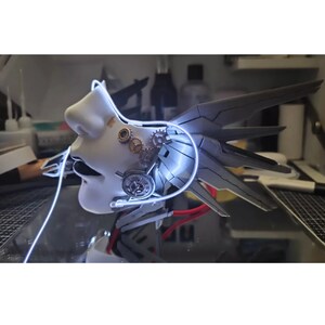 Self-design Luminous Cyberpunk Half-face Mask, Futuristic Mask With ...