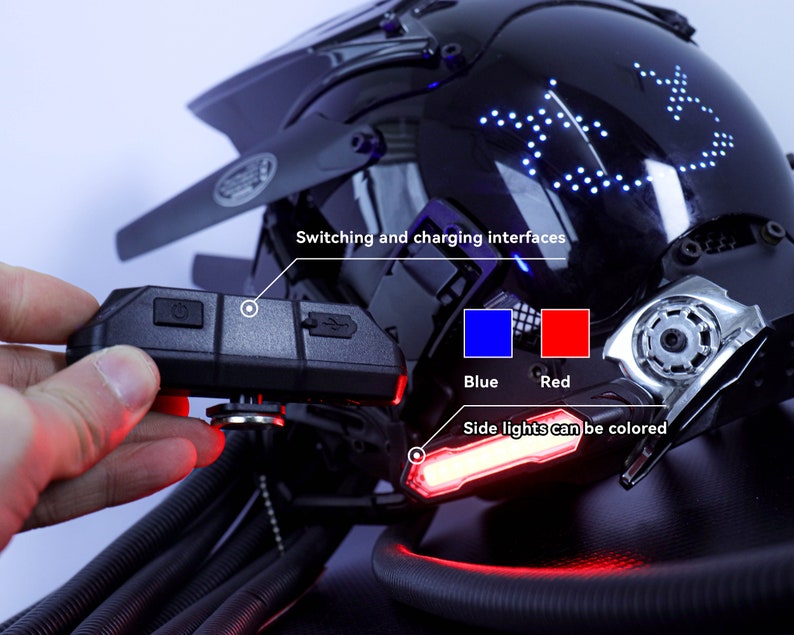 Bluetooth Futuristic Cyberpunk Mask With Pendant, Luminous Cyber Punk ...