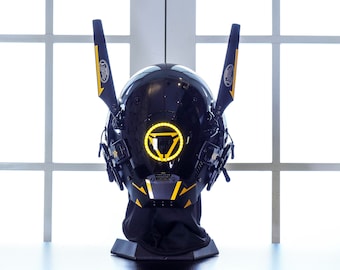 Self-design Luminous Cyberpunk Half-face Mask, Futuristic Mask With ...
