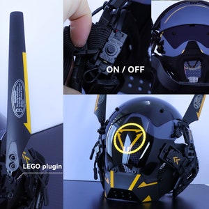 Custom Glowing Cyberpunk Samurai mask With Wing, yellow Cool cosplay ...