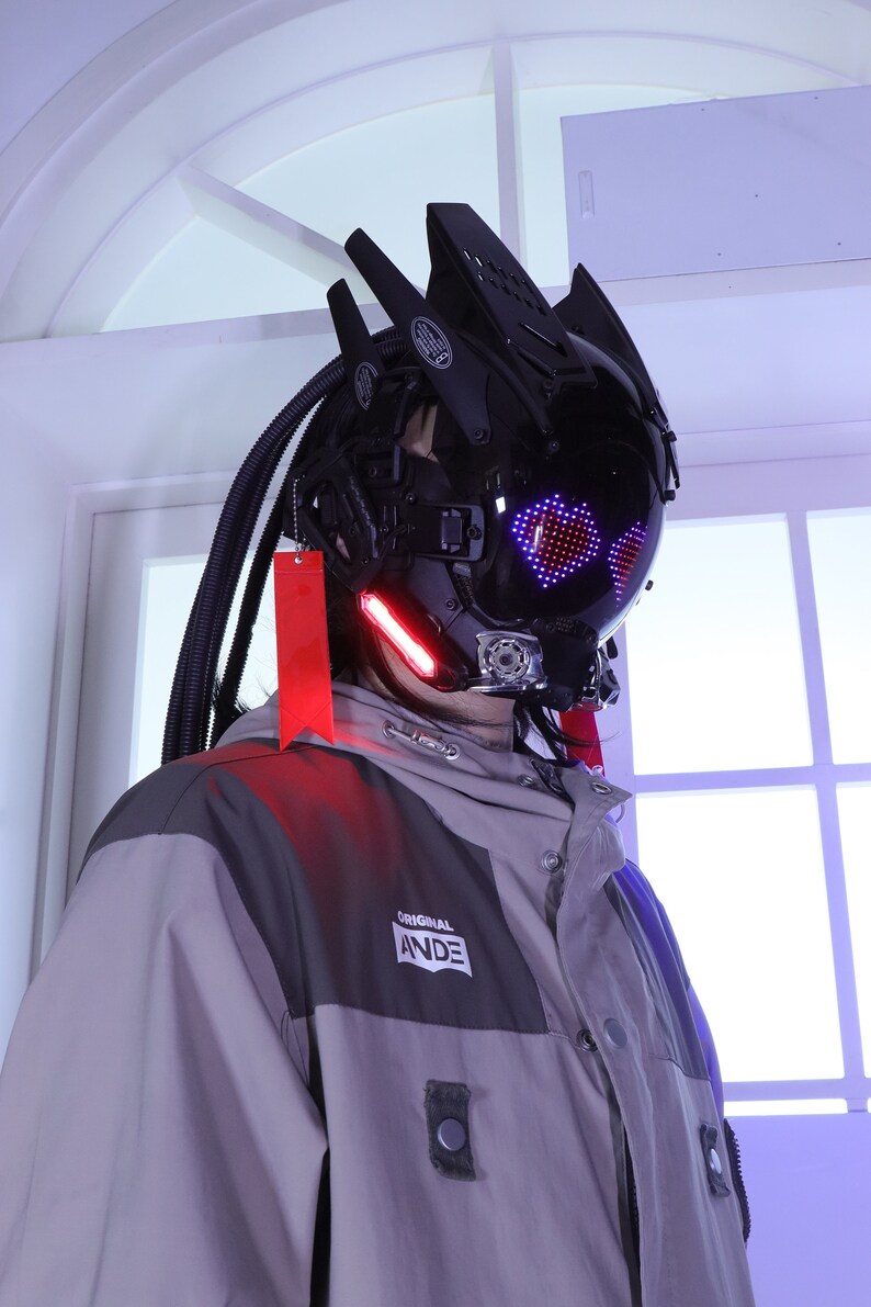 Bluetooth Futuristic Cyberpunk Mask With Pendant, Luminous Cyber Punk ...