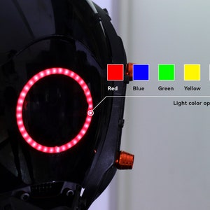 Red Warrior Rave Helmet With Bolt, Custom Glowing Coll Halloween ...