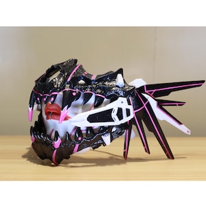 Self-design Glowing Animal Skull Cyberpunk Mask, Luminous Half-face ...