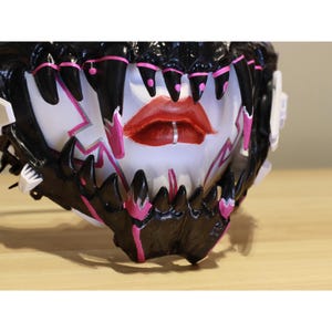 Self-design Glowing Animal Skull Cyberpunk Mask, Luminous Half-face ...