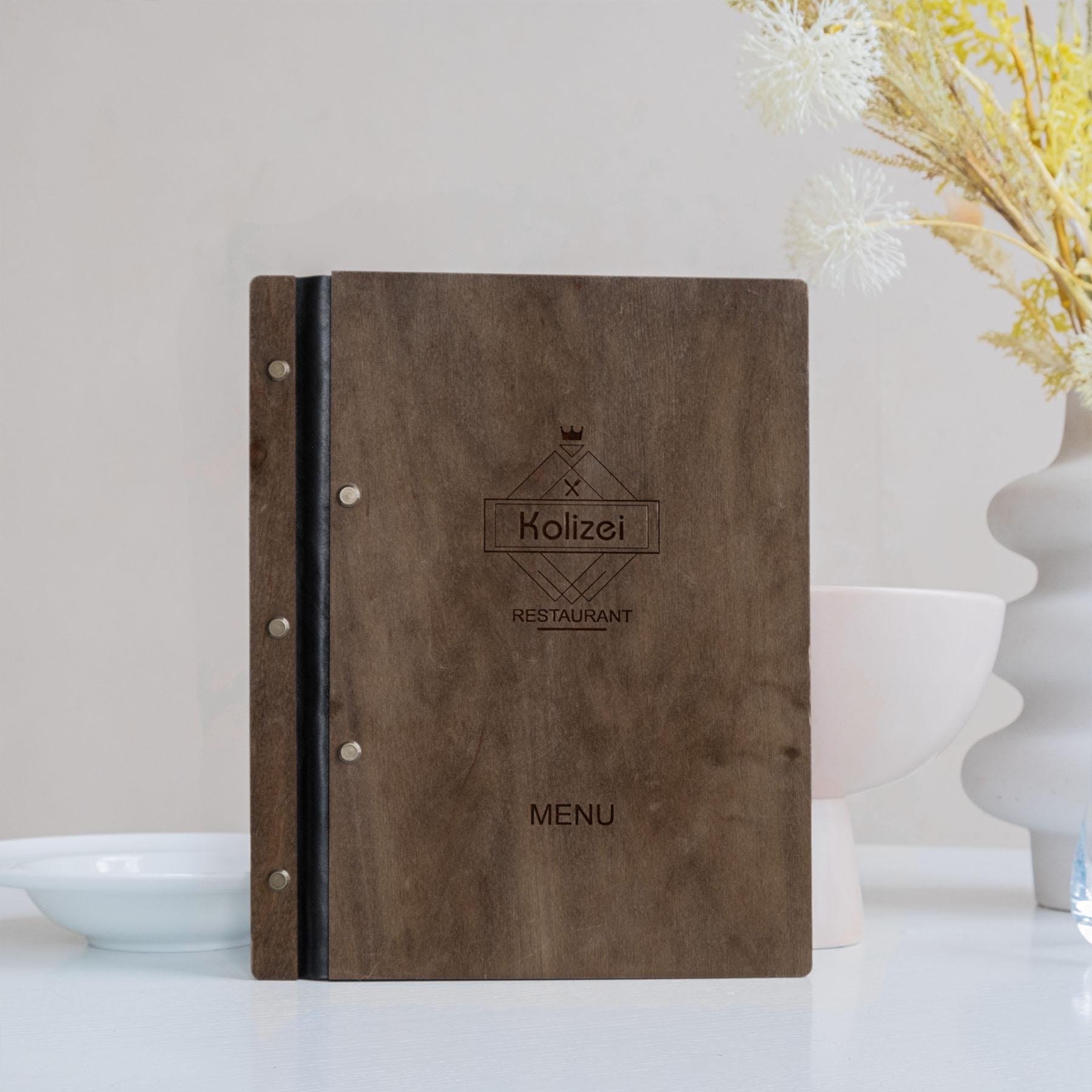 Restaurant Menu Folder, Custom Menu Cover, Wood Menu Holder, Personalized Menu Cover, Rustic ...