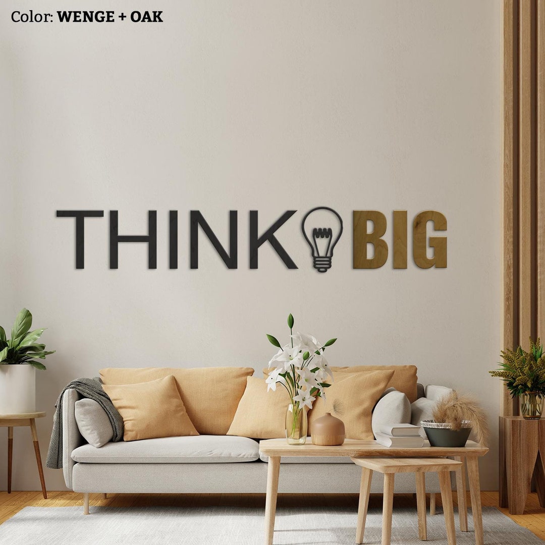 Think Big Wall Art, Office Wall Decor Motivational, 3d Office Wall Art ...