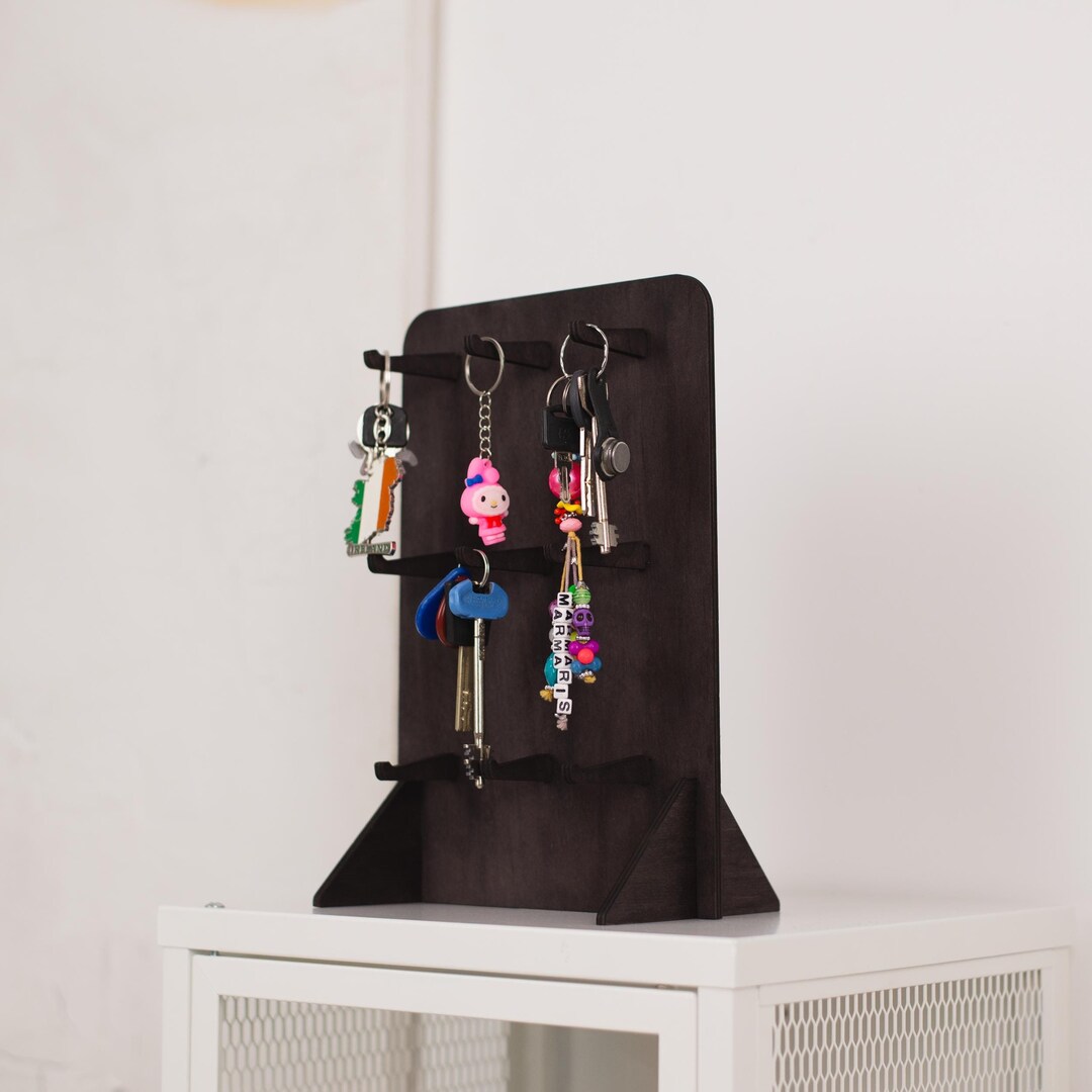 Keychain Holder Wood, Keychain Display Holder, Keychain Rack, Keychain ...