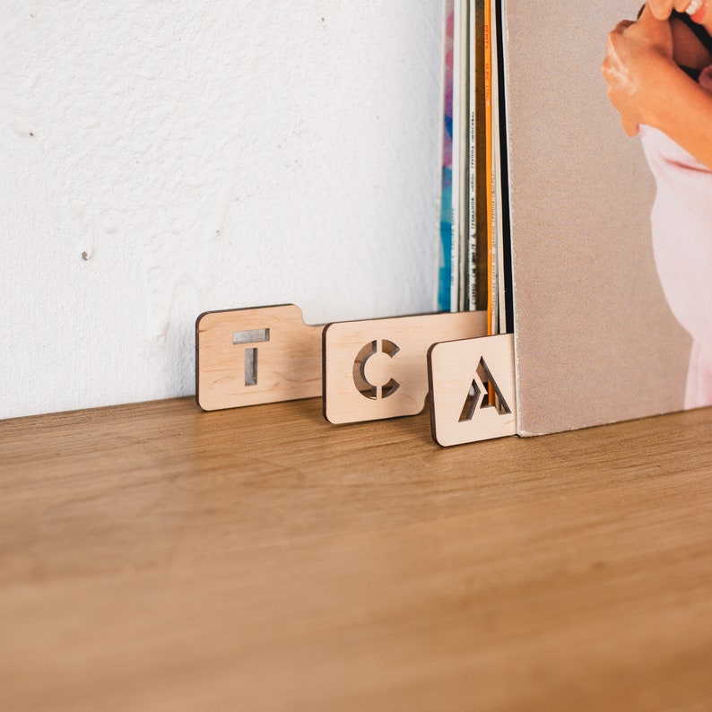 Vinyl Record Divider, Alphabet Record Dividers, Album Dividers, Wood ...