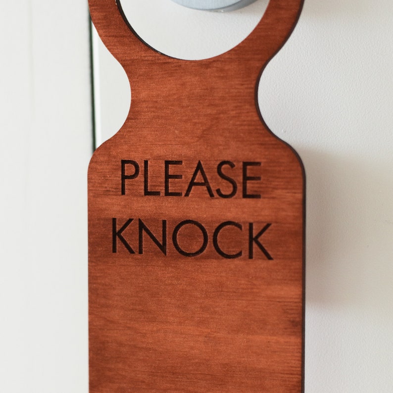 Please Knock Door Sign, Do Not Disturb Door Hanger Sign, Hotel Door ...