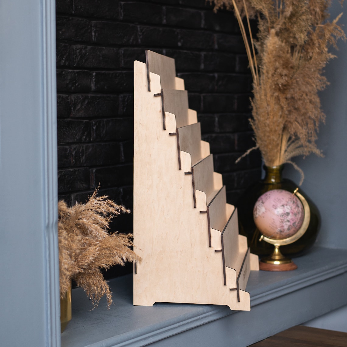 Greeting Card Holder, Postcard Display Wooden, Sticker Display Stand ...