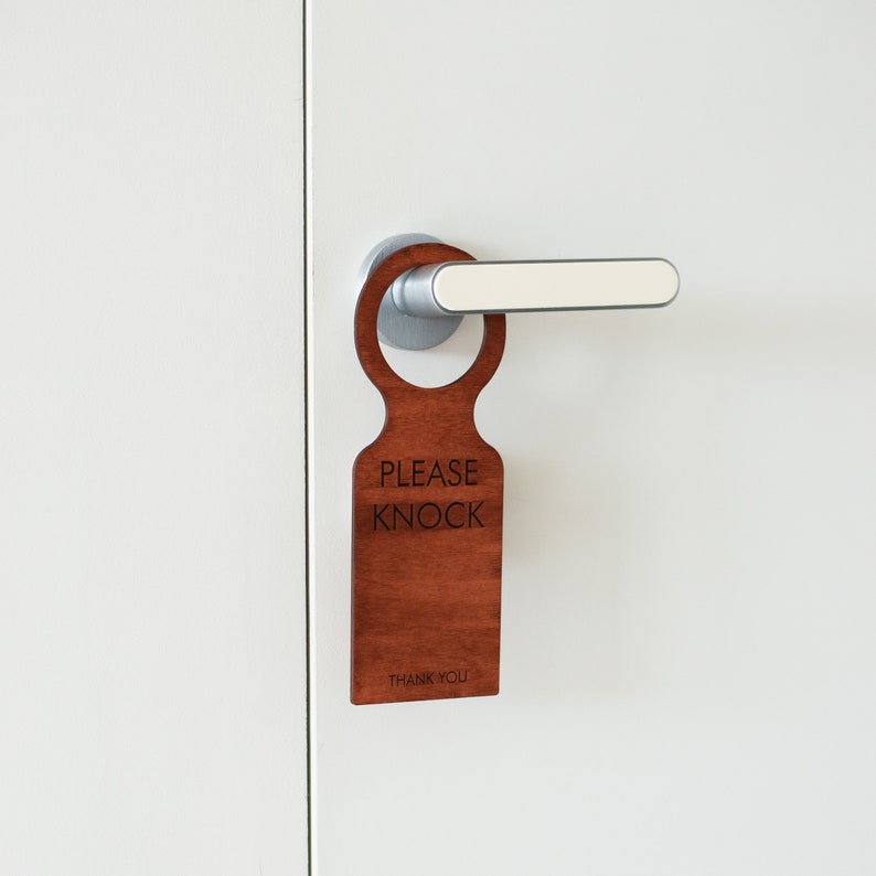 Please Knock Door Sign, Do Not Disturb Door Hanger Sign, Hotel Door ...