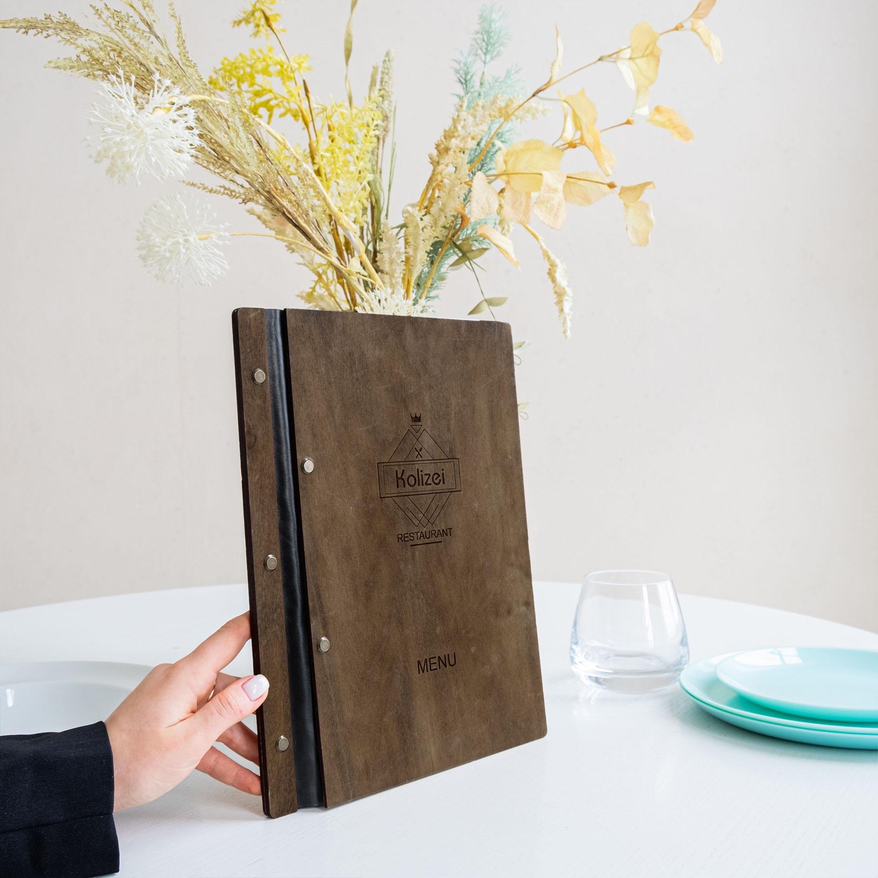 Restaurant Menu Folder, Custom Menu Cover, Wood Menu Holder ...
