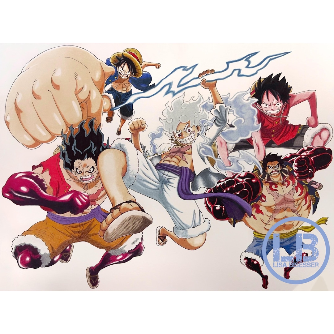 Luffy in All Forms ART PRINT - Etsy