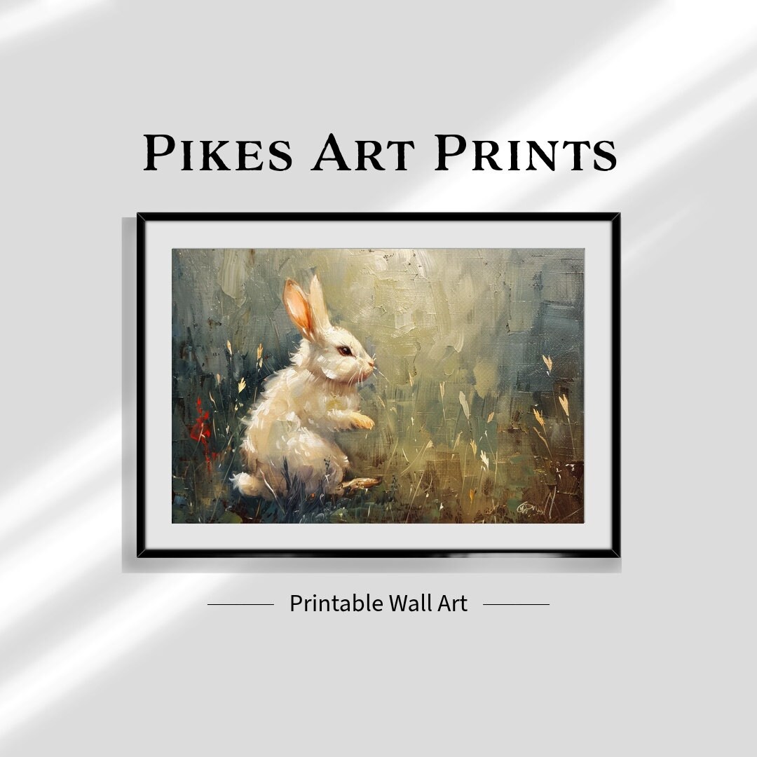 Enchanted Forest Bunny Print | Whimsical Rabbit Digital Art | Fantasy ...