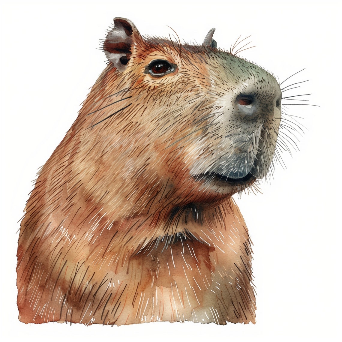 Wild Capybara Watercolor Clipart Set for Commercial Use, Instant ...