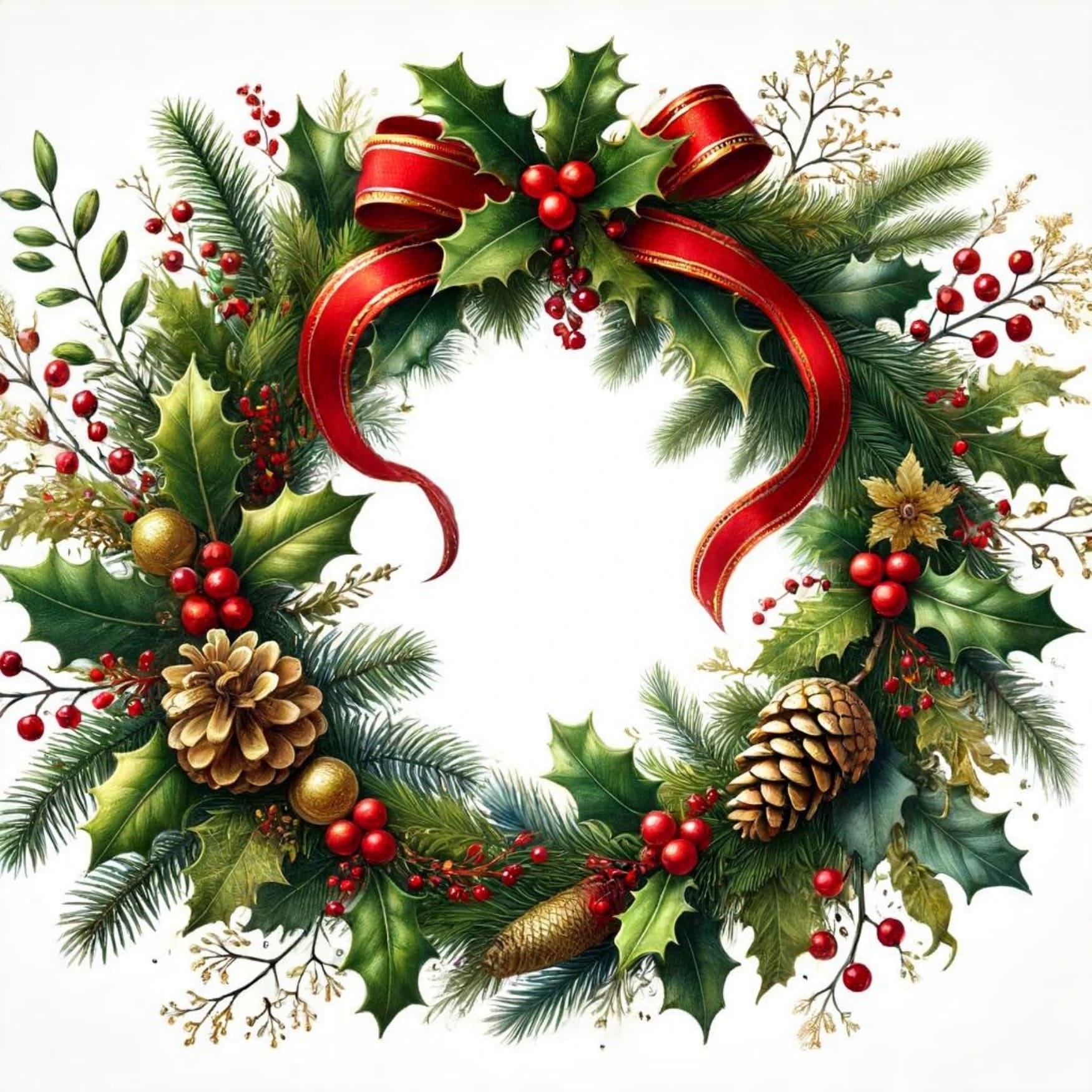 Christmas Wreaths Clipart Bundle, Greenery for Digital Crafting and ...