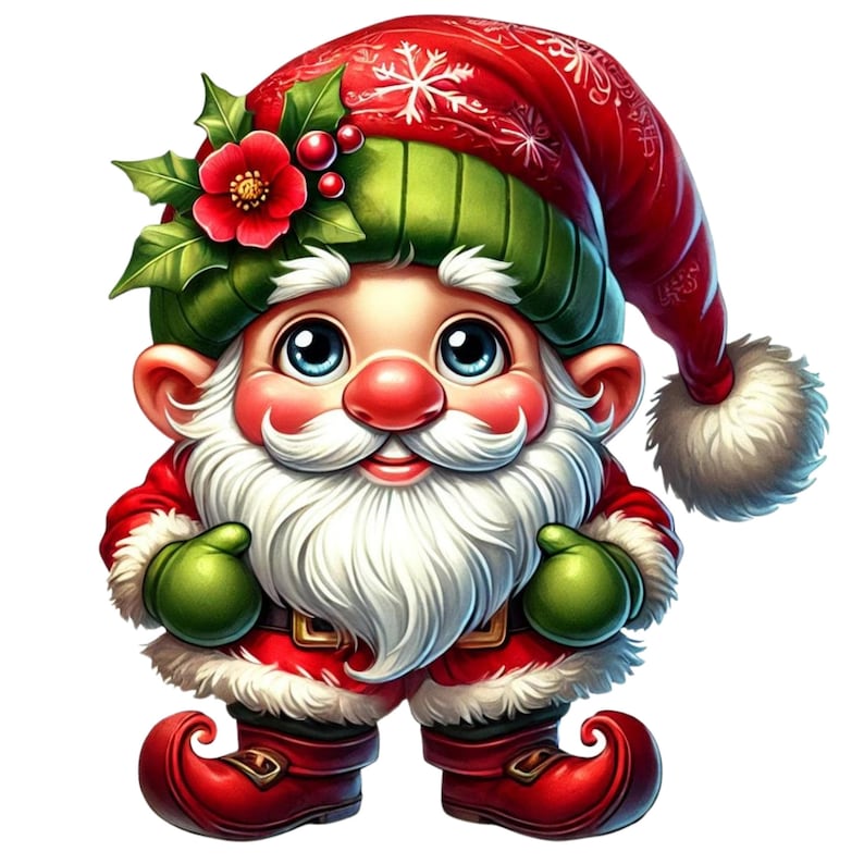 Holiday Gnome Clipart Images, Nordic Christmas Junk Journal, Digital ...